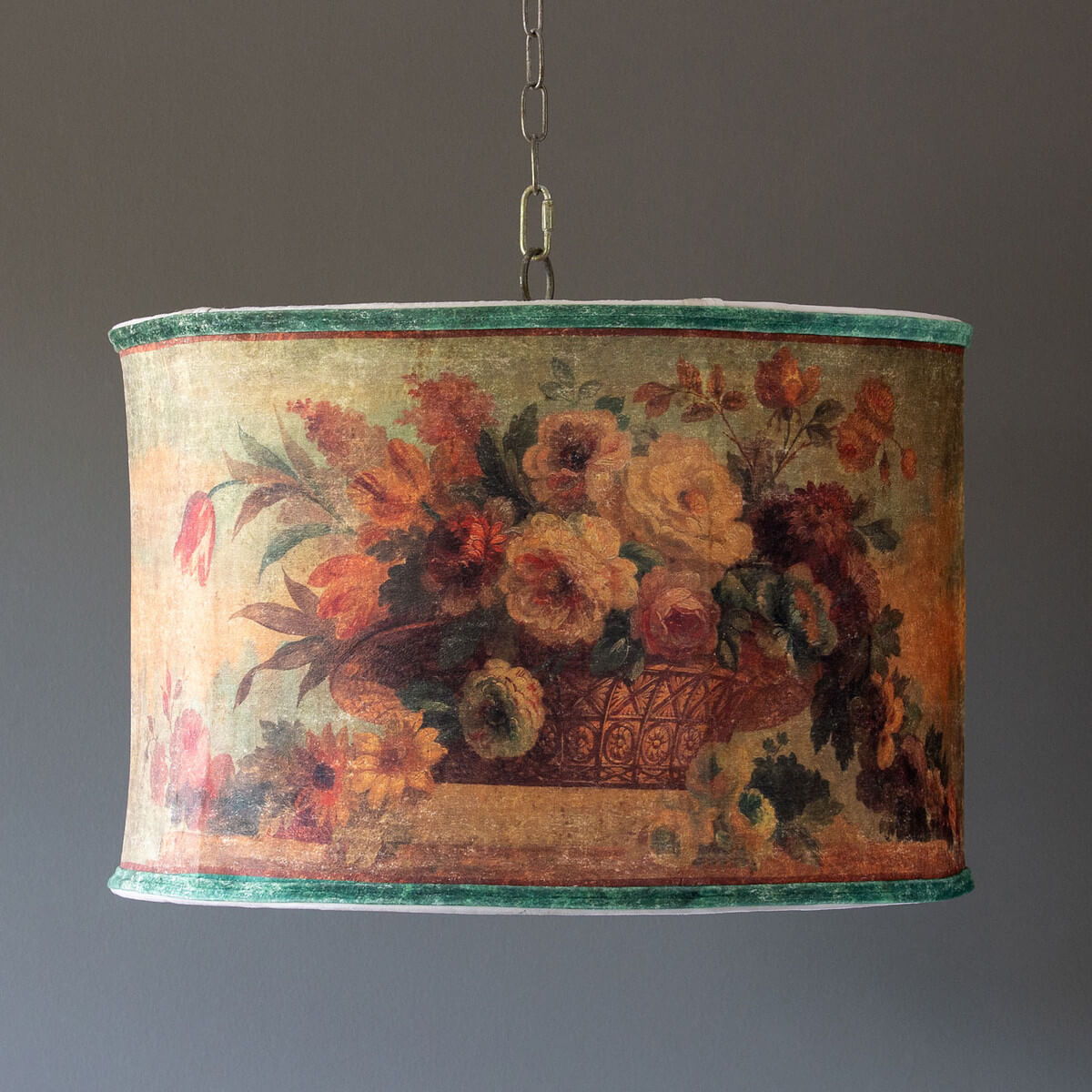 Velvet Floral Shade Pendant Light | Vintage Crossroads