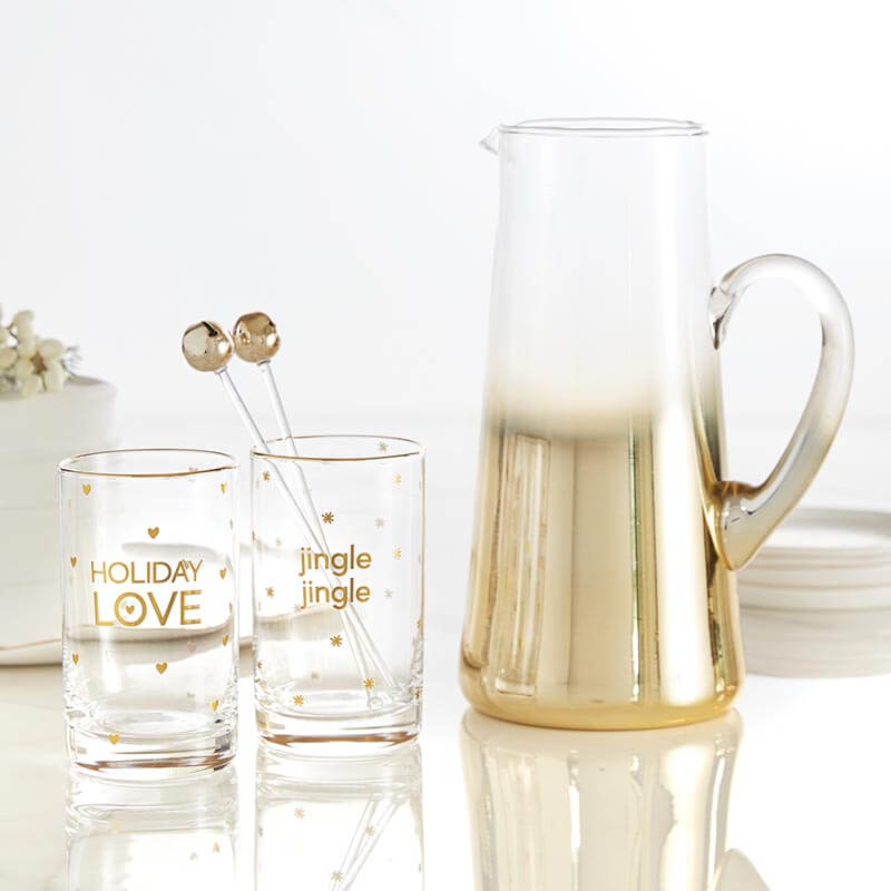 Holiday Metallic Gold Pitcher | Vintage Crossroads