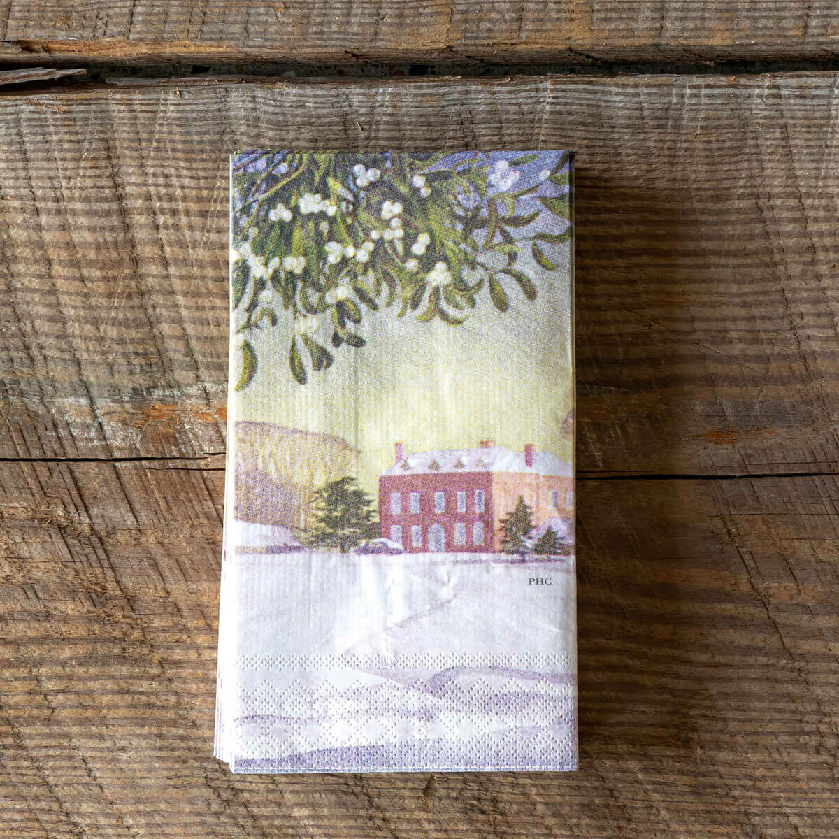 Winter Scene Paper Dinner Napkins/Guest Towels | Vintage Crossroads