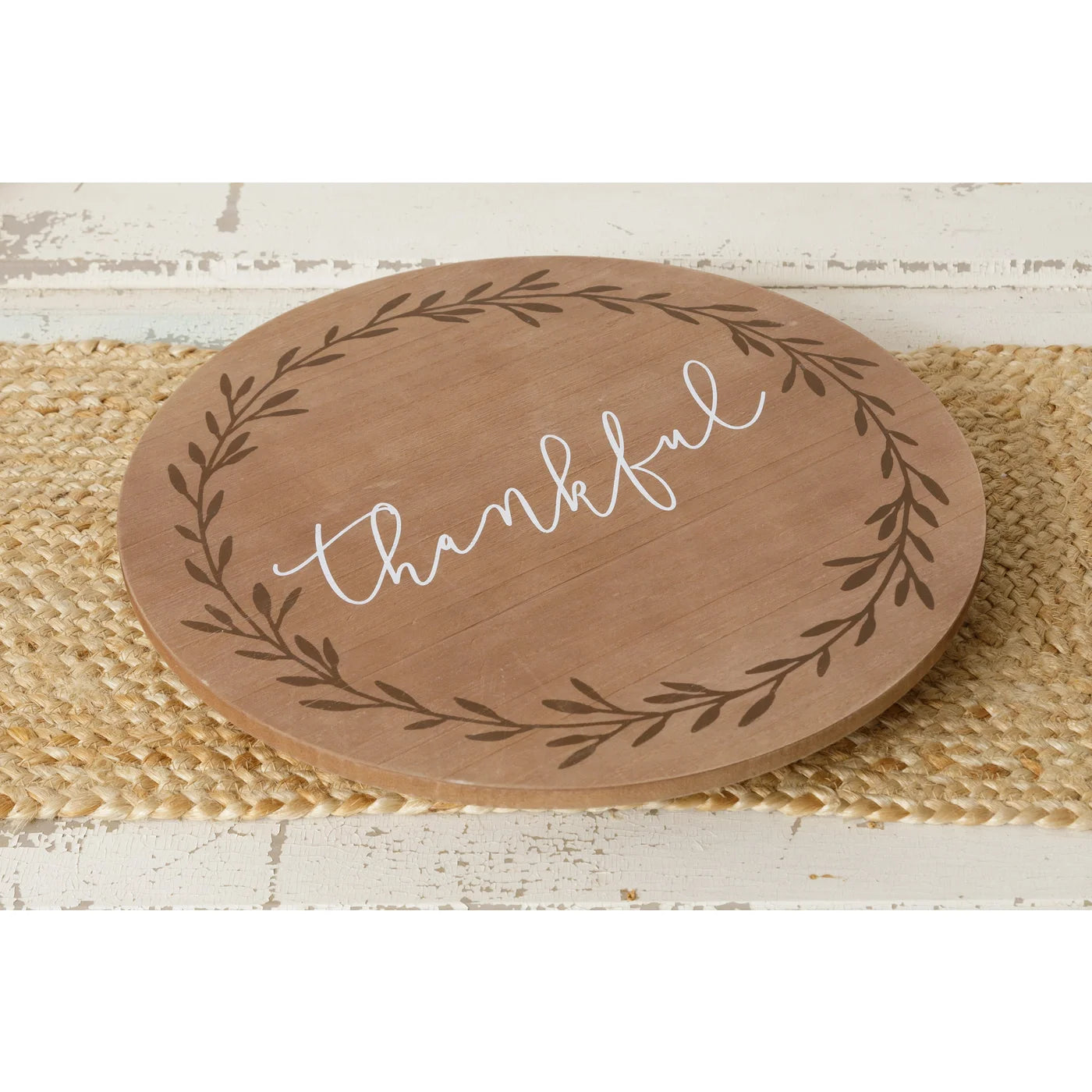 Wooden Thankful Lazy Susan | Vintage Crossroads