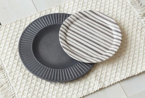Slate Gray Melamine Charger | Vintage Crossroads
