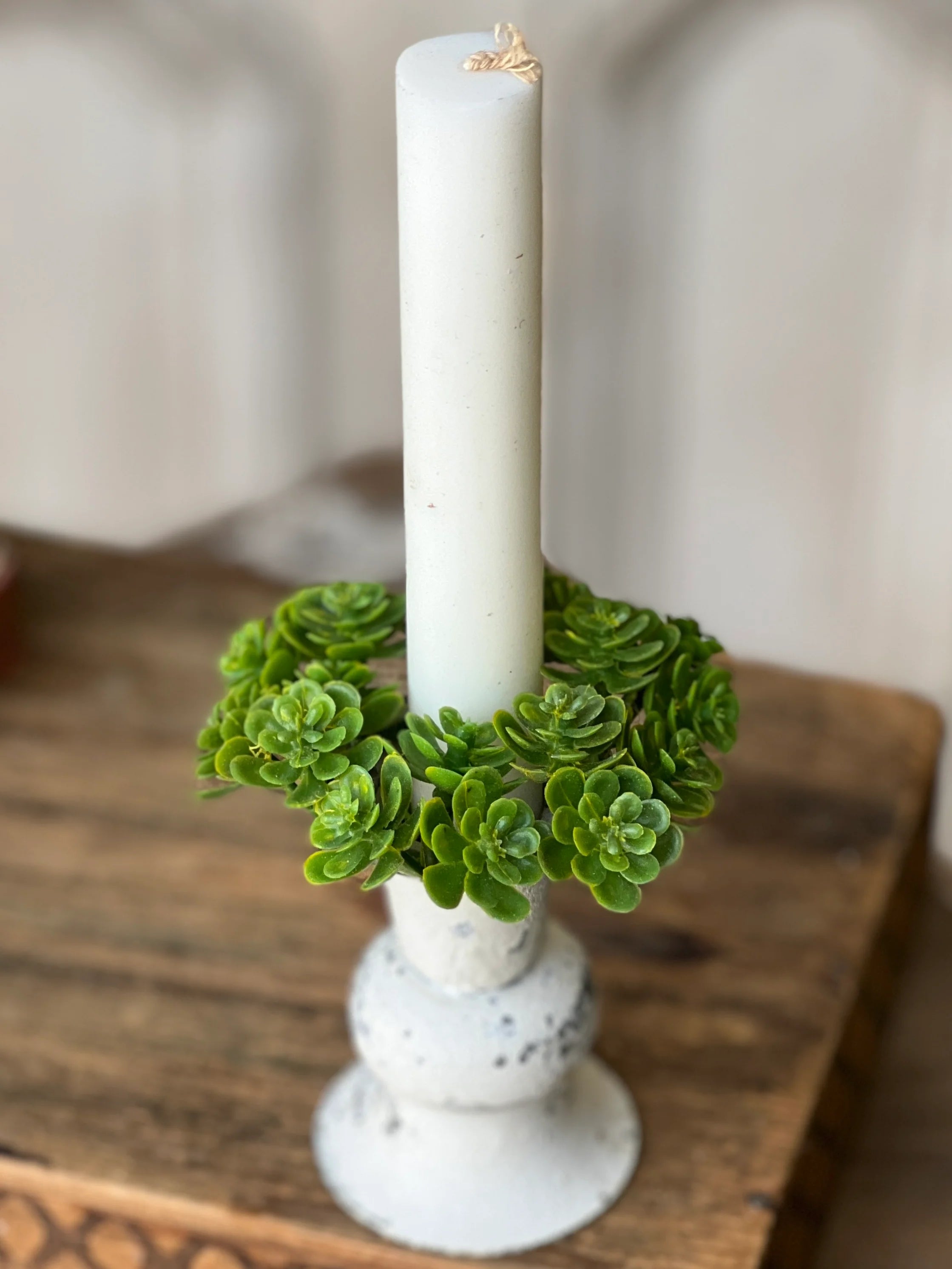 Mini Stonecrop Candle Ring | Vintage Crossroads